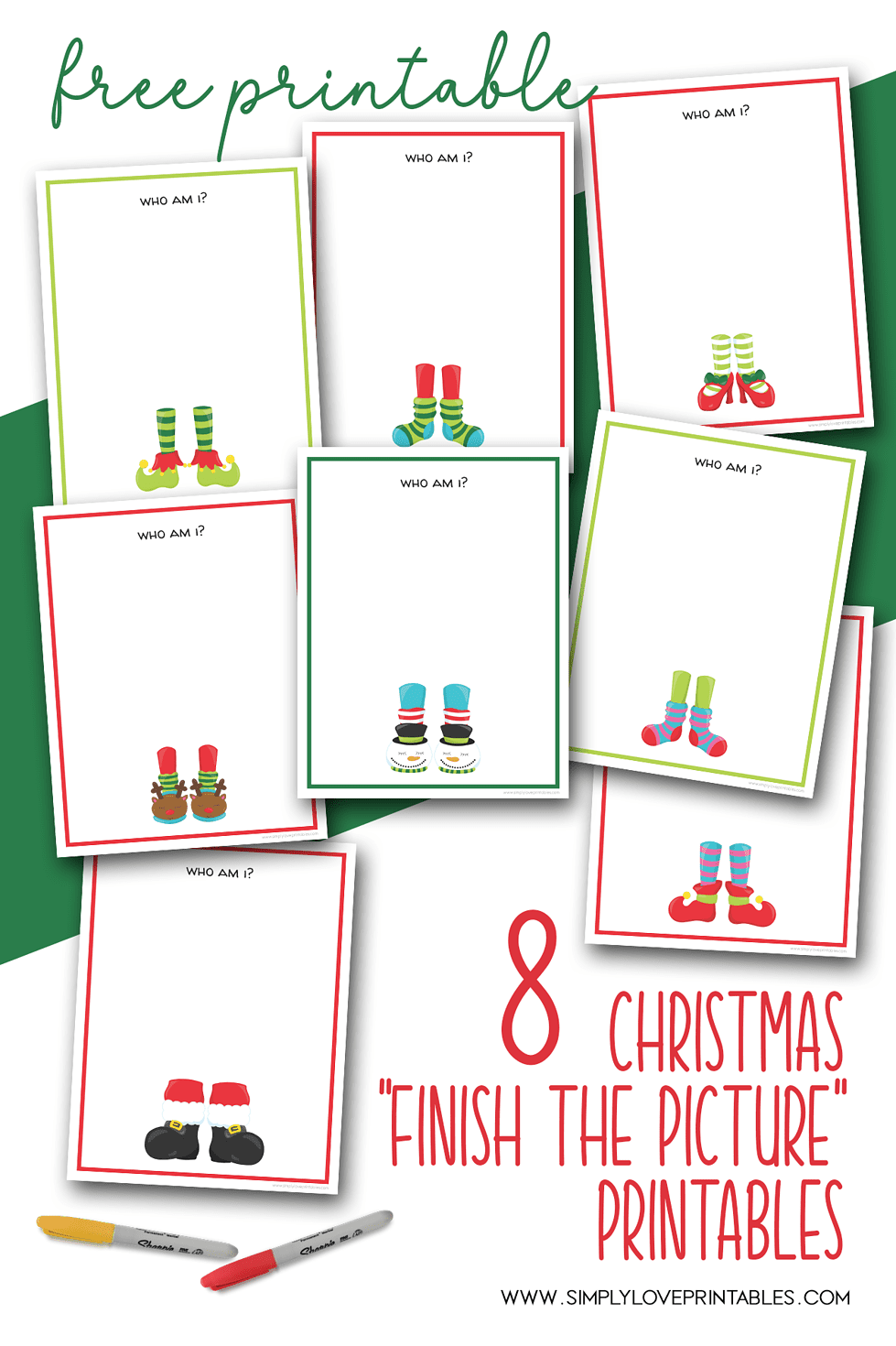 Eight Christmas "Finish the Picture" Printables - Simply Love Printables