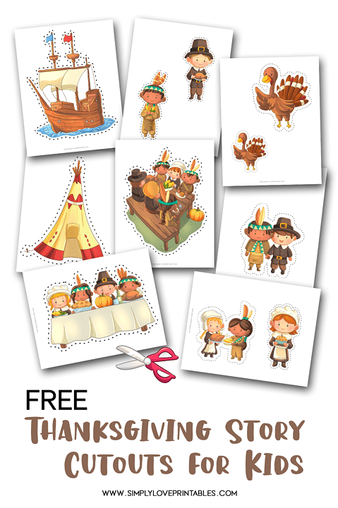 Free Thanksgiving Story Cutouts for Kids - Simply Love Printables
