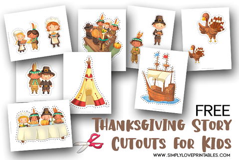 Free Thanksgiving Story Cutouts for Kids - Simply Love Printables