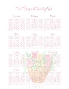 2022 Calendar Printable | Simply Love Printables