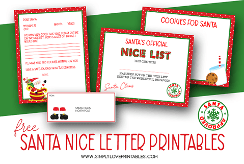 Free Santa Nice Letter Printables - Simply Love Printables