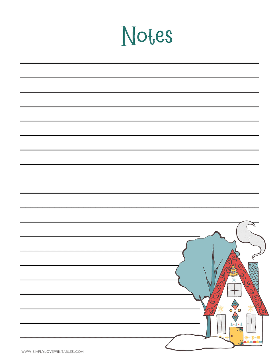 Free Printable Cozy Winter Houses Planner Pages - Simply Love Printables