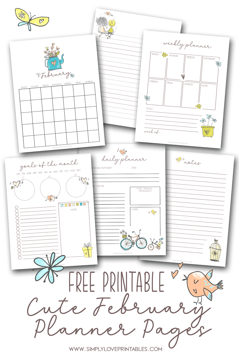 Free Cute February Planner Pages - Simply Love Printables