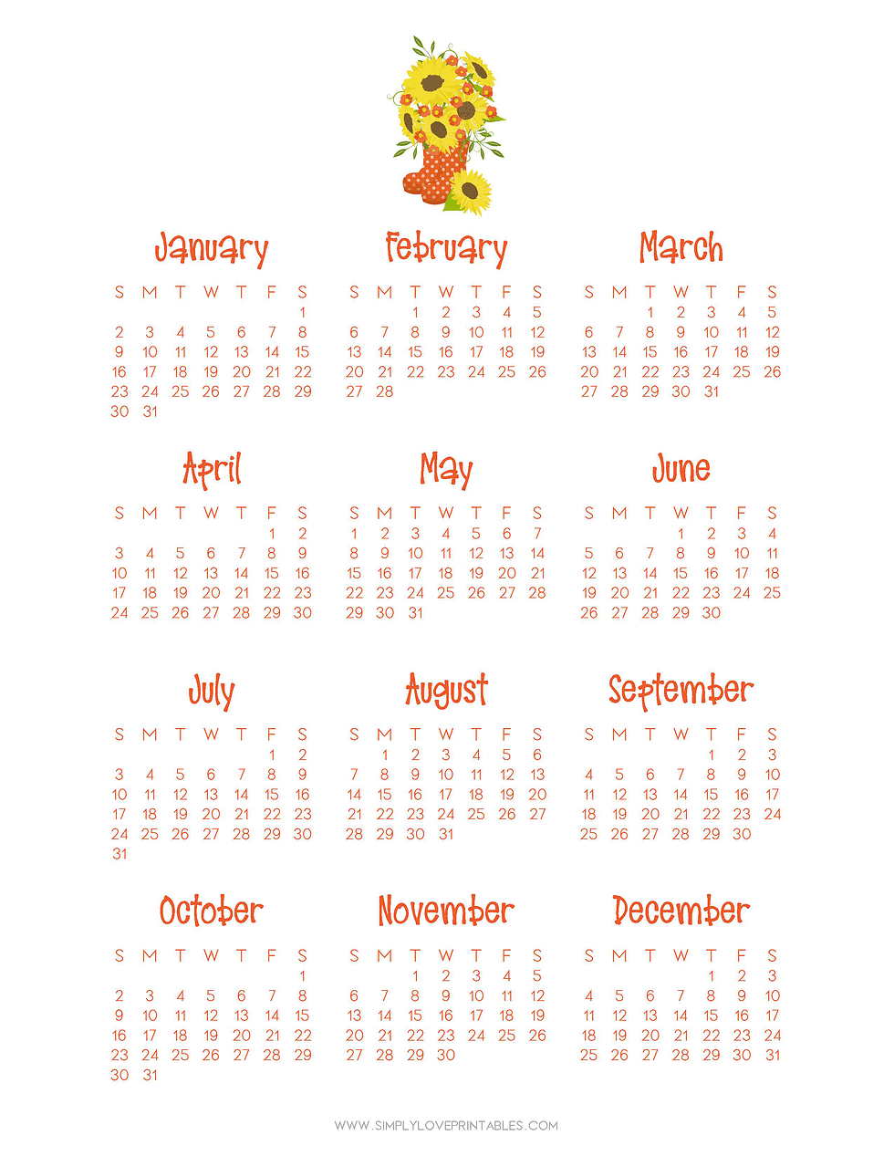 2022 Calendar Printable | Simply Love Printables
