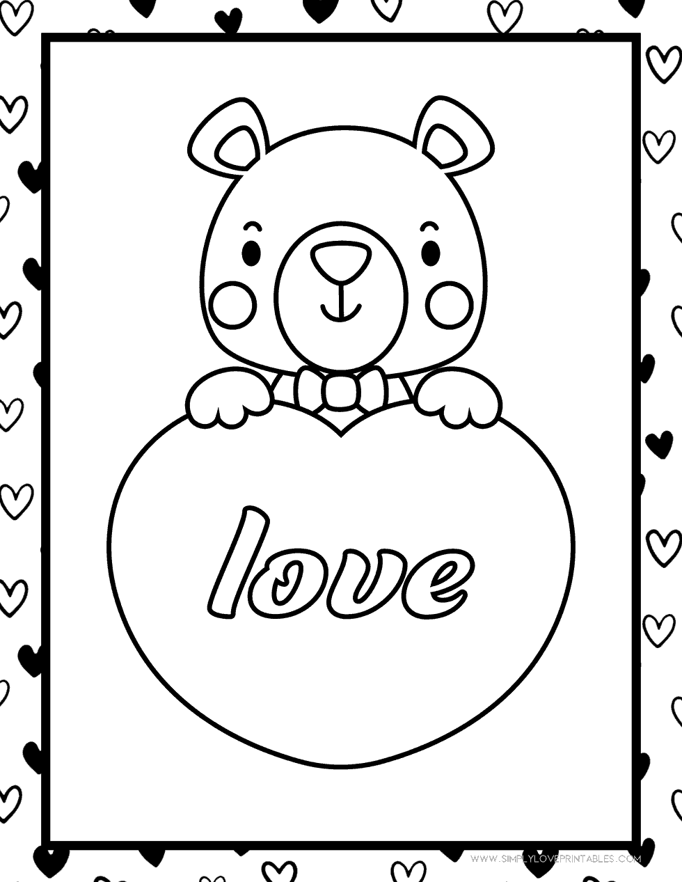 Free Printable 6 Valentine's Day Coloring Pages for Kids - Simply Love ...