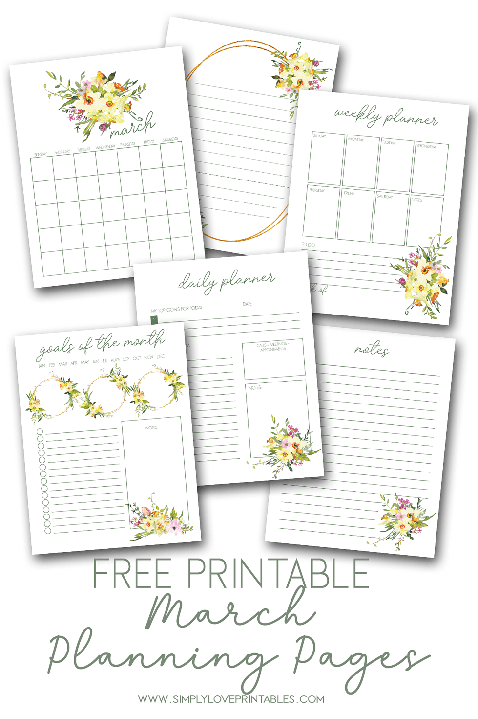 Free Printable March Planning Pages | Simply Love Printables