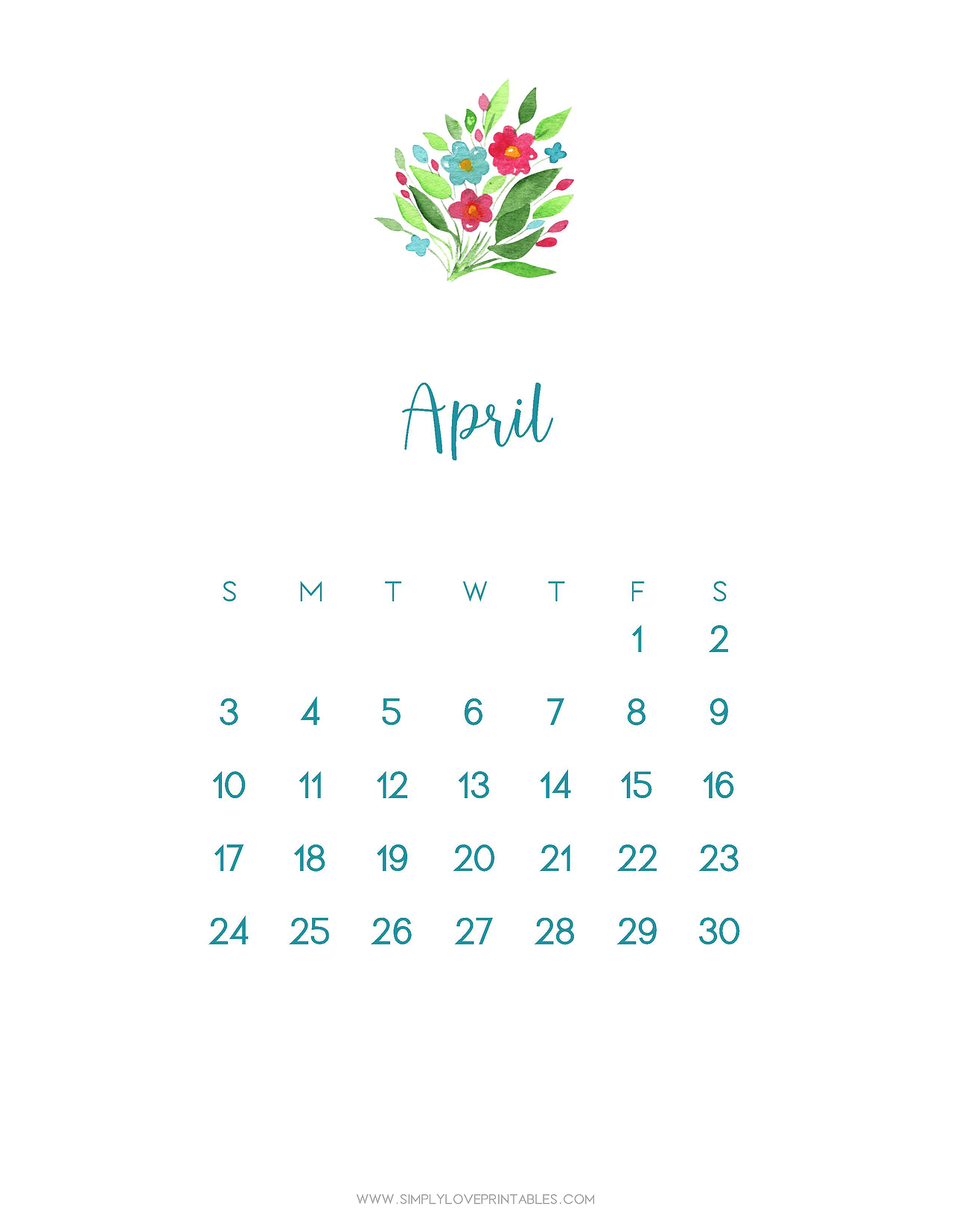 April 2022 Calendars - 40 FREE Printables | Simply Love Printables