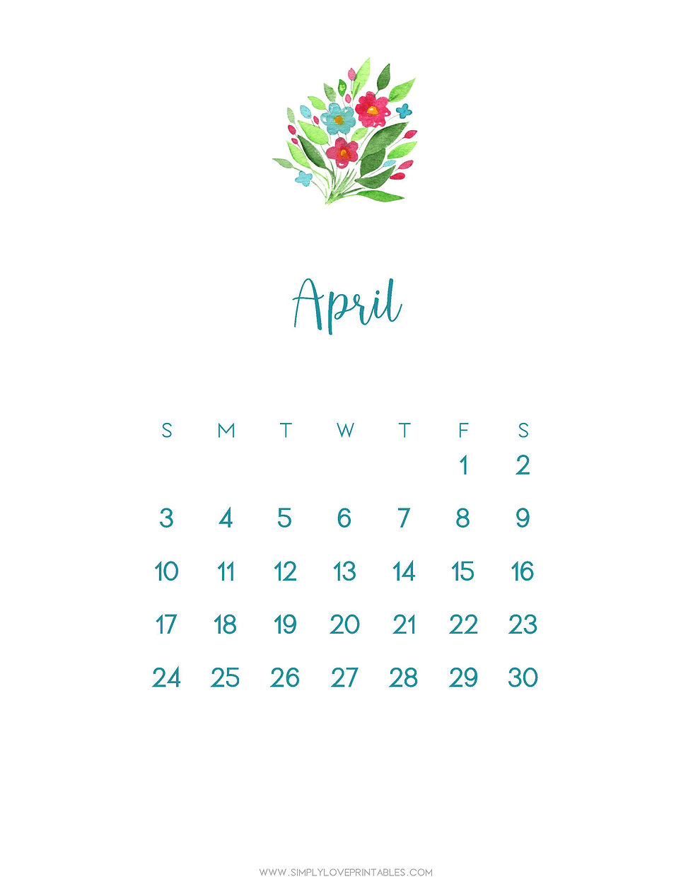 April 2022 Calendars - 40 FREE Printables | Simply Love Printables