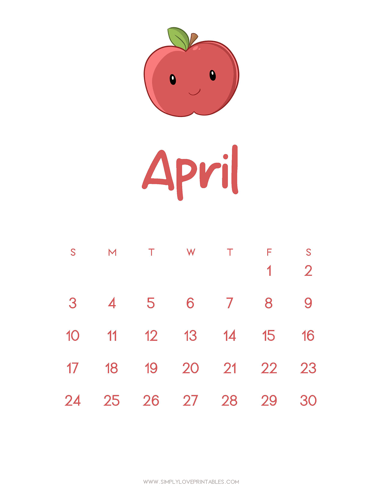 April 2022 Calendars - 40 FREE Printables | Simply Love Printables