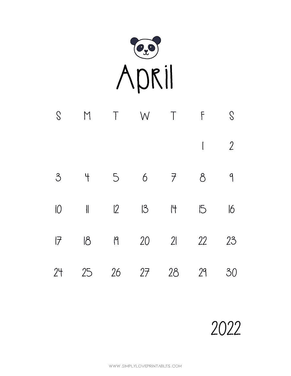 April 2022 Calendars - 40 FREE Printables | Simply Love Printables