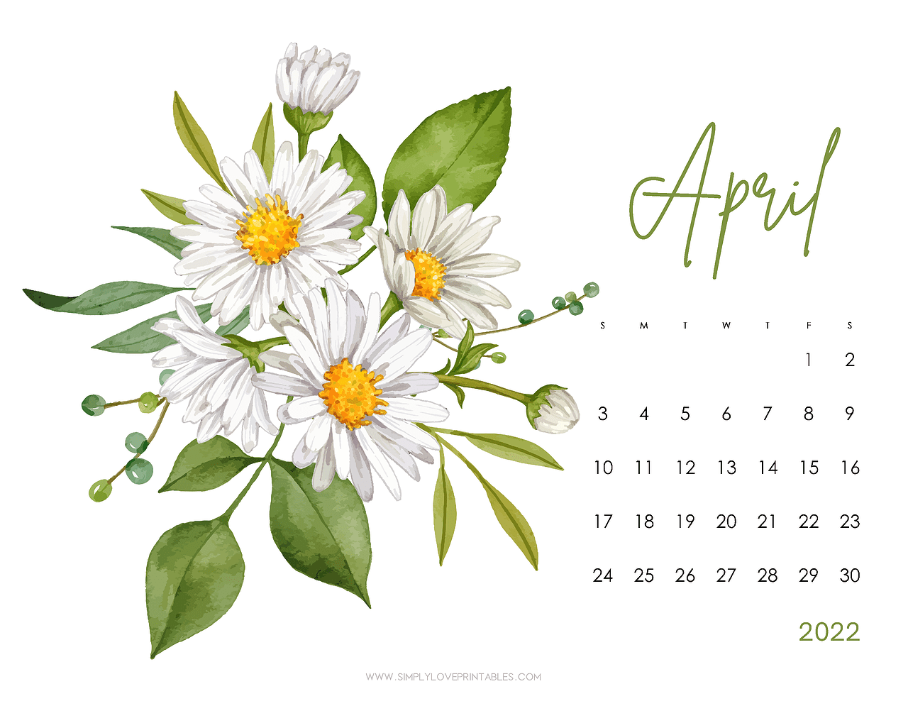April 2022 Calendars - 40 FREE Printables | Simply Love Printables