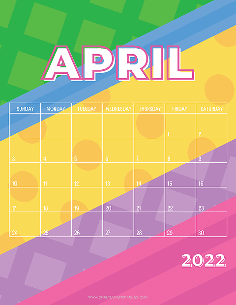 April 2022 Calendars - 40 FREE Printables | Simply Love Printables