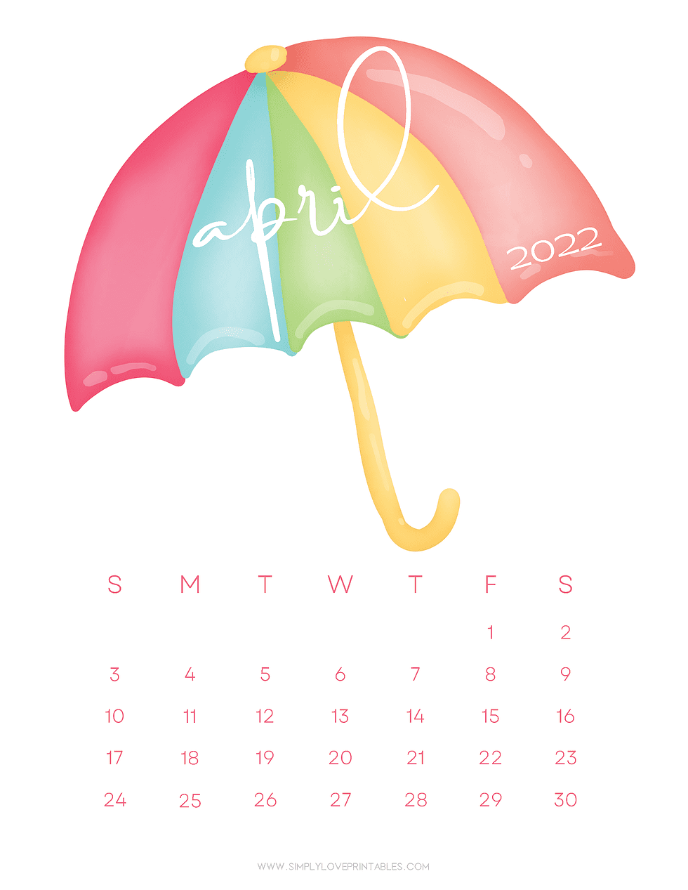 April 2022 Calendars - 40 FREE Printables | Simply Love Printables