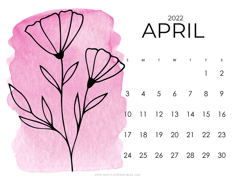 April 2022 Calendars - 40 FREE Printables | Simply Love Printables