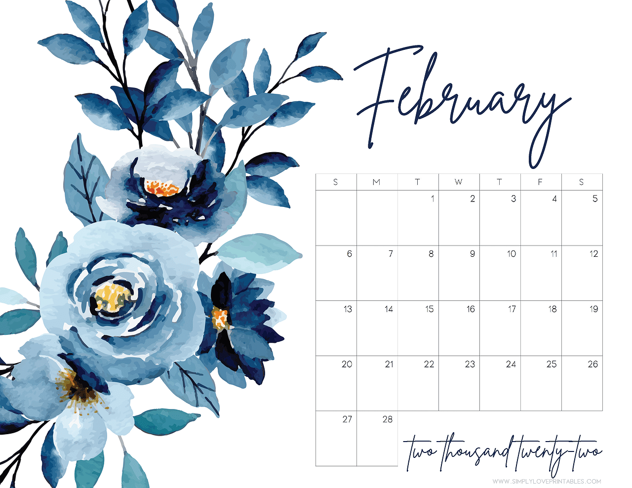 Free February 2022 Calendar Printables - | Simply Love Printables