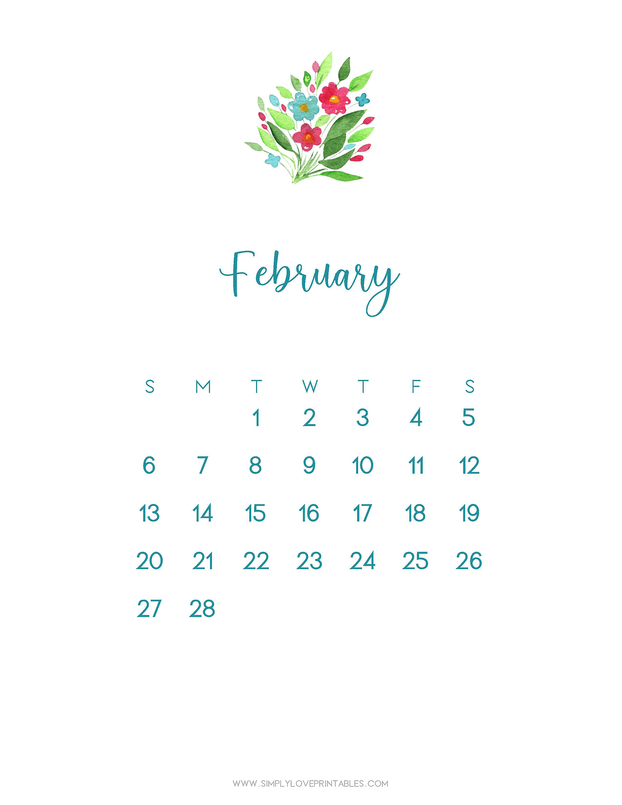 Free February 2022 Calendar Printables - | Simply Love Printables