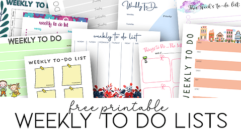 25 Free Weekly To Do List Printables | Simply Love Printables