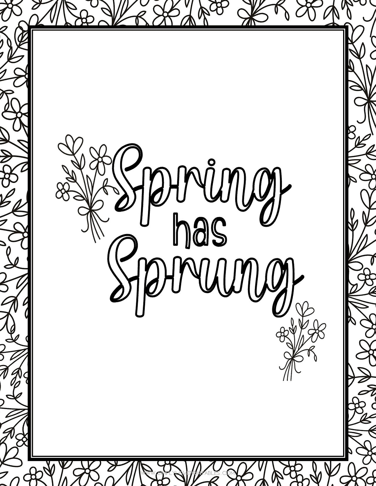 38 Spring Coloring Printable Pages | Simply Love Printables