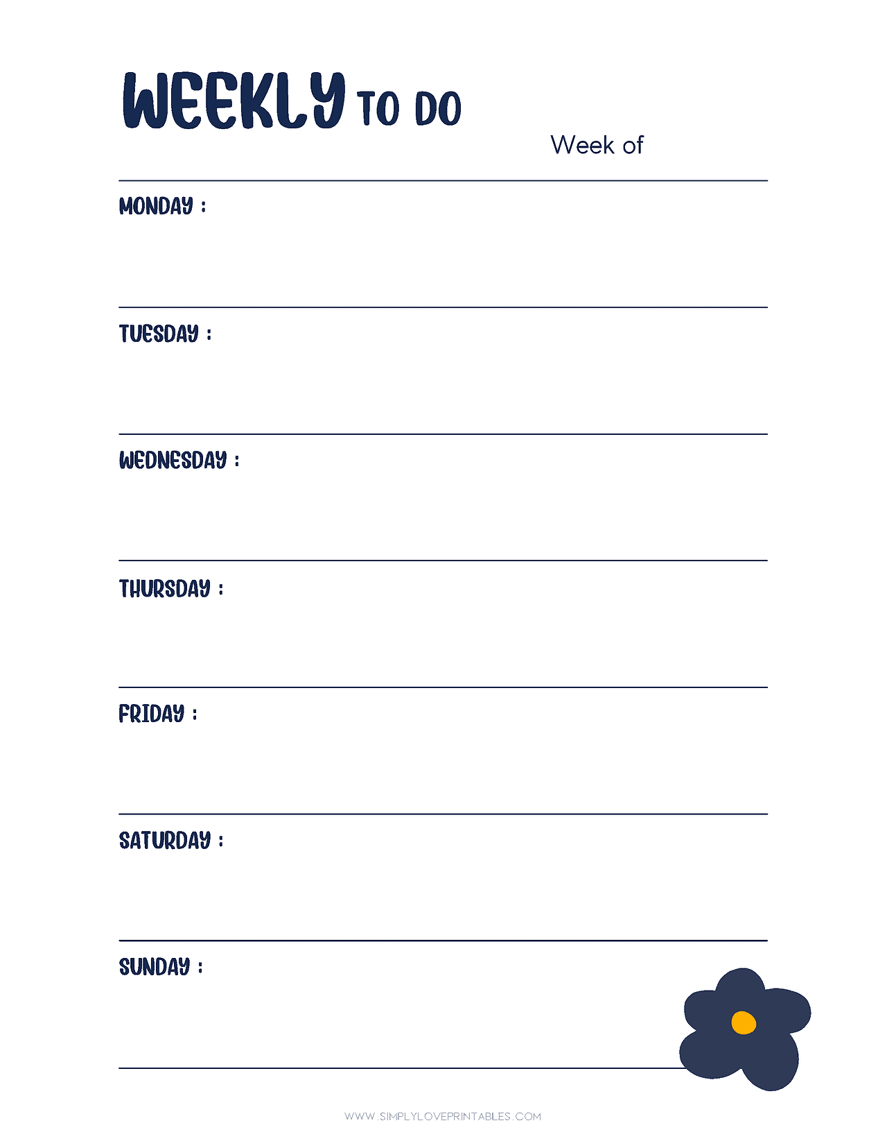 25 Free Weekly To Do List Printables | Simply Love Printables