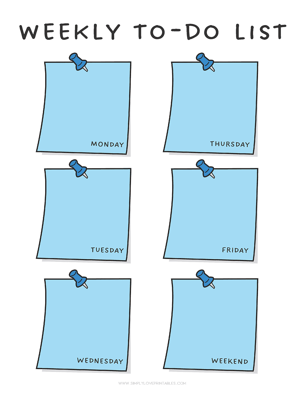 25 Free Weekly To Do List Printables | Simply Love Printables