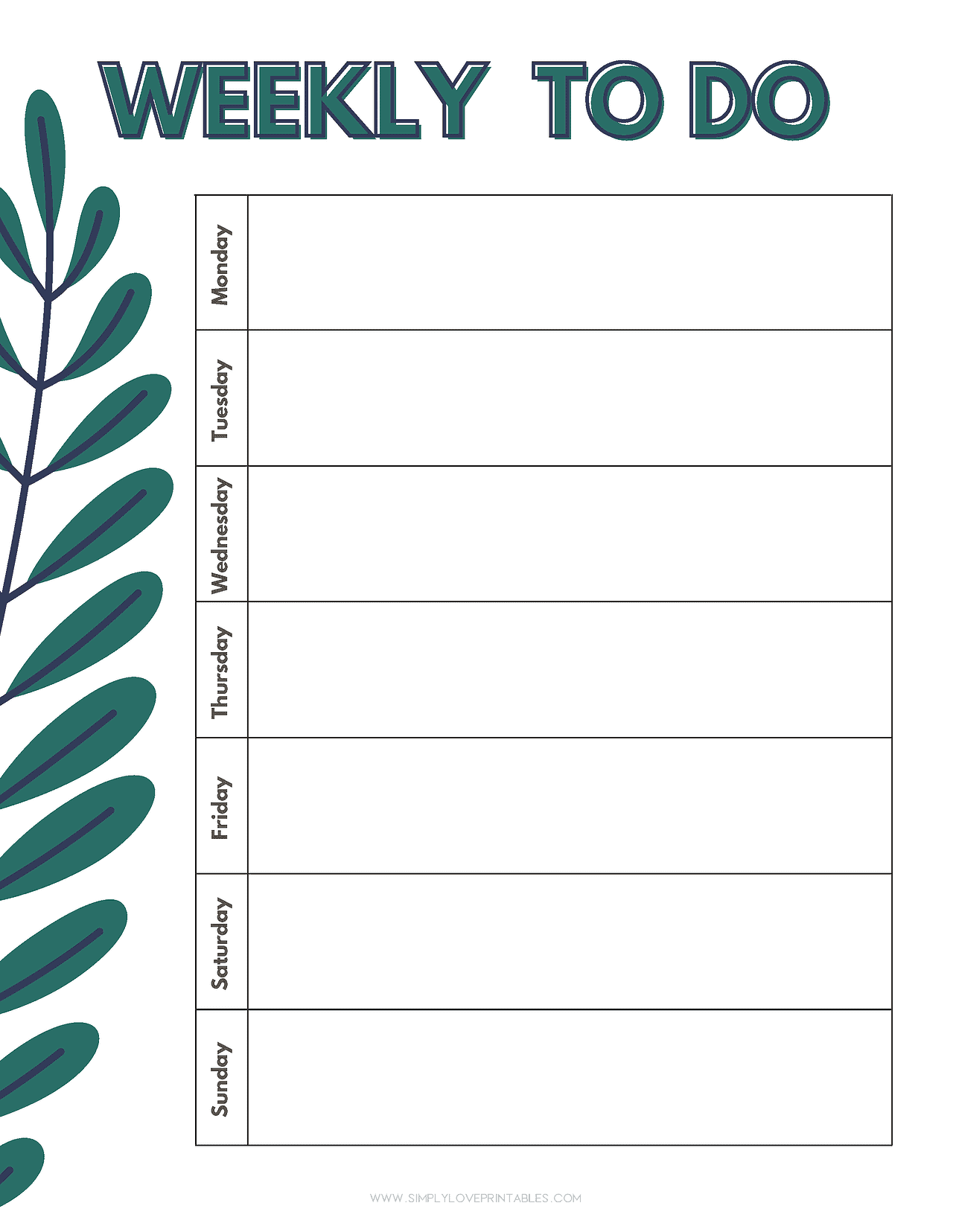 25 Free Weekly To Do List Printables | Simply Love Printables