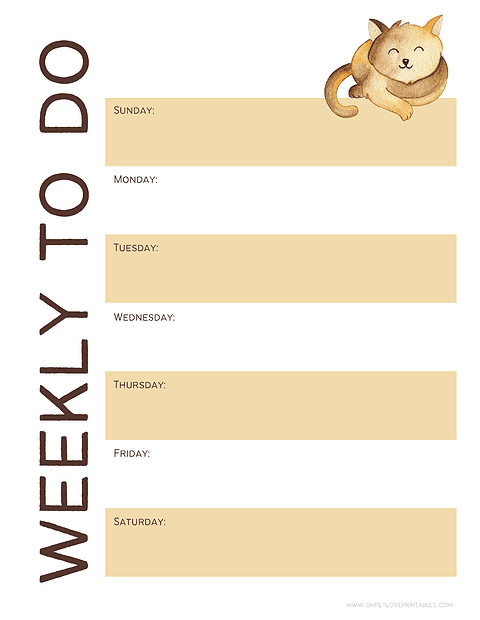 25 Free Weekly To Do List Printables | Simply Love Printables