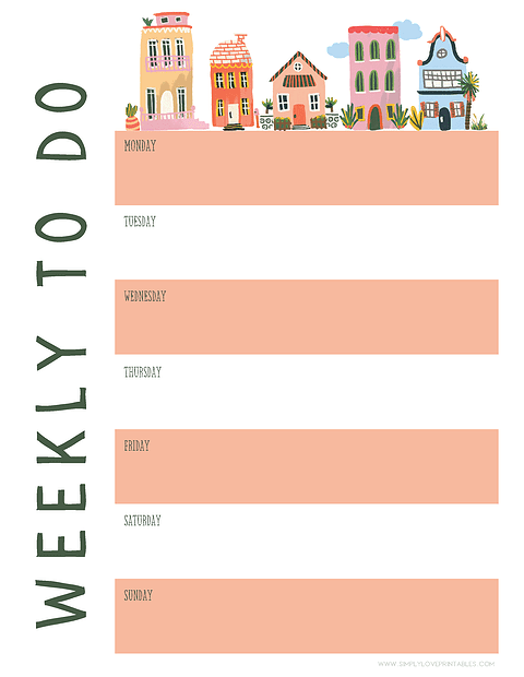 25 Free Weekly To Do List Printables | Simply Love Printables