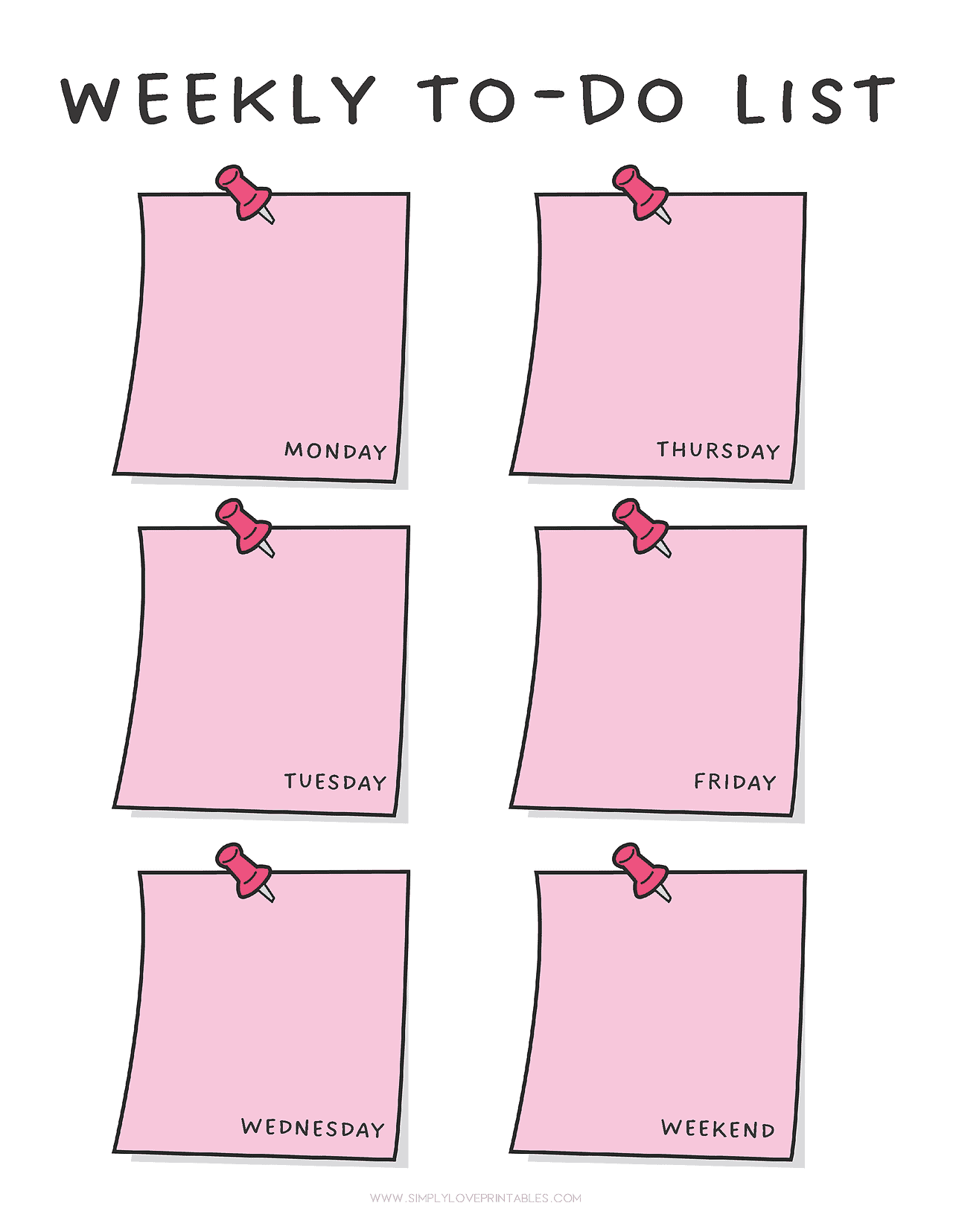 25 Free Weekly To Do List Printables | Simply Love Printables
