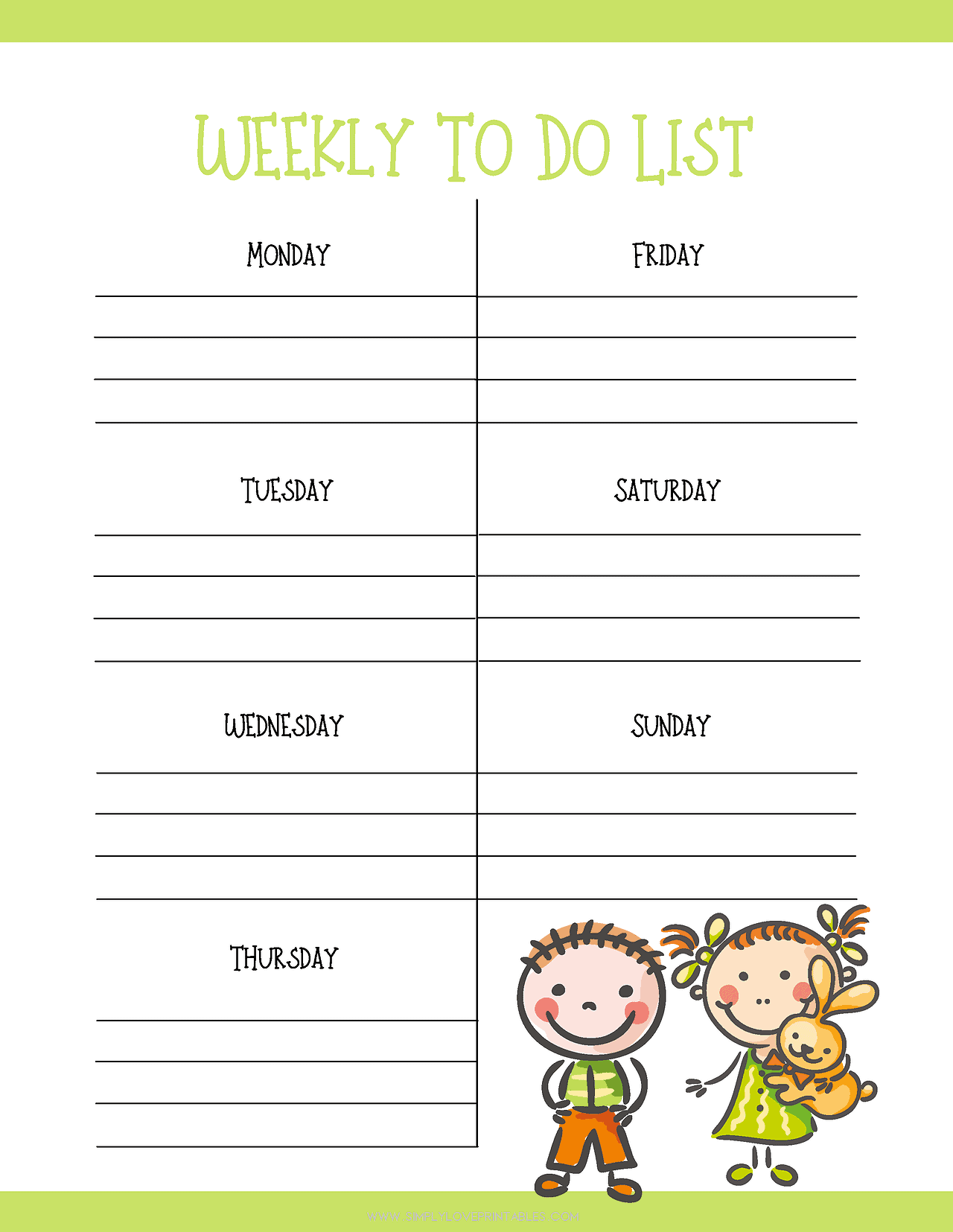 25 Free Weekly To Do List Printables | Simply Love Printables