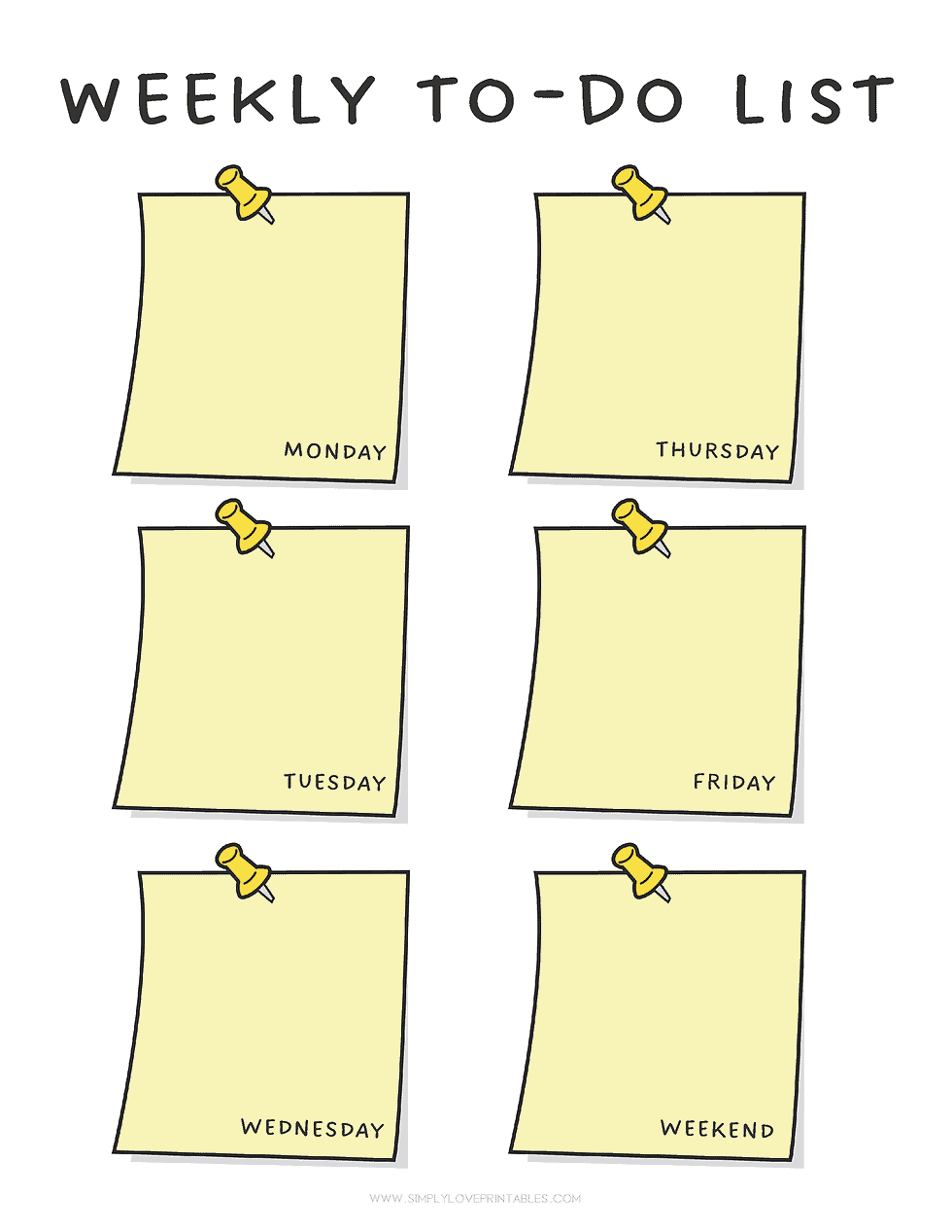 25 Free Weekly To Do List Printables | Simply Love Printables