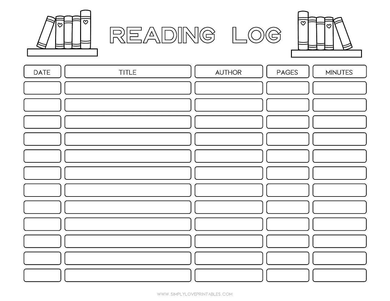 20 Free Printable Reading Logs for Kids | Simply Love Printables