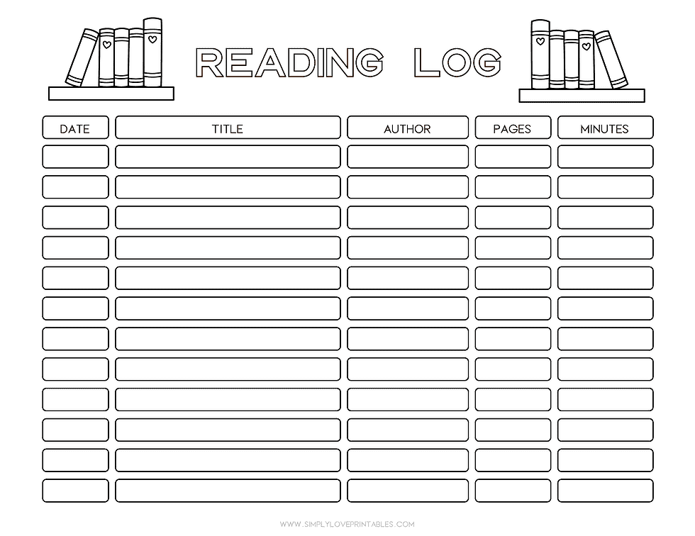 20 Free Printable Reading Logs for Kids | Simply Love Printables