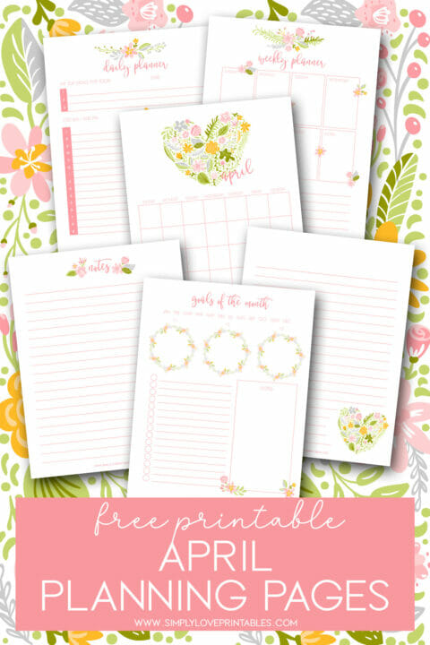 Free Printable April Planning Pages | Simply Love Printables