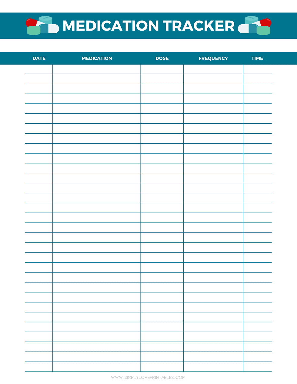Free Printable Medication Trackers | Simply Love Printables