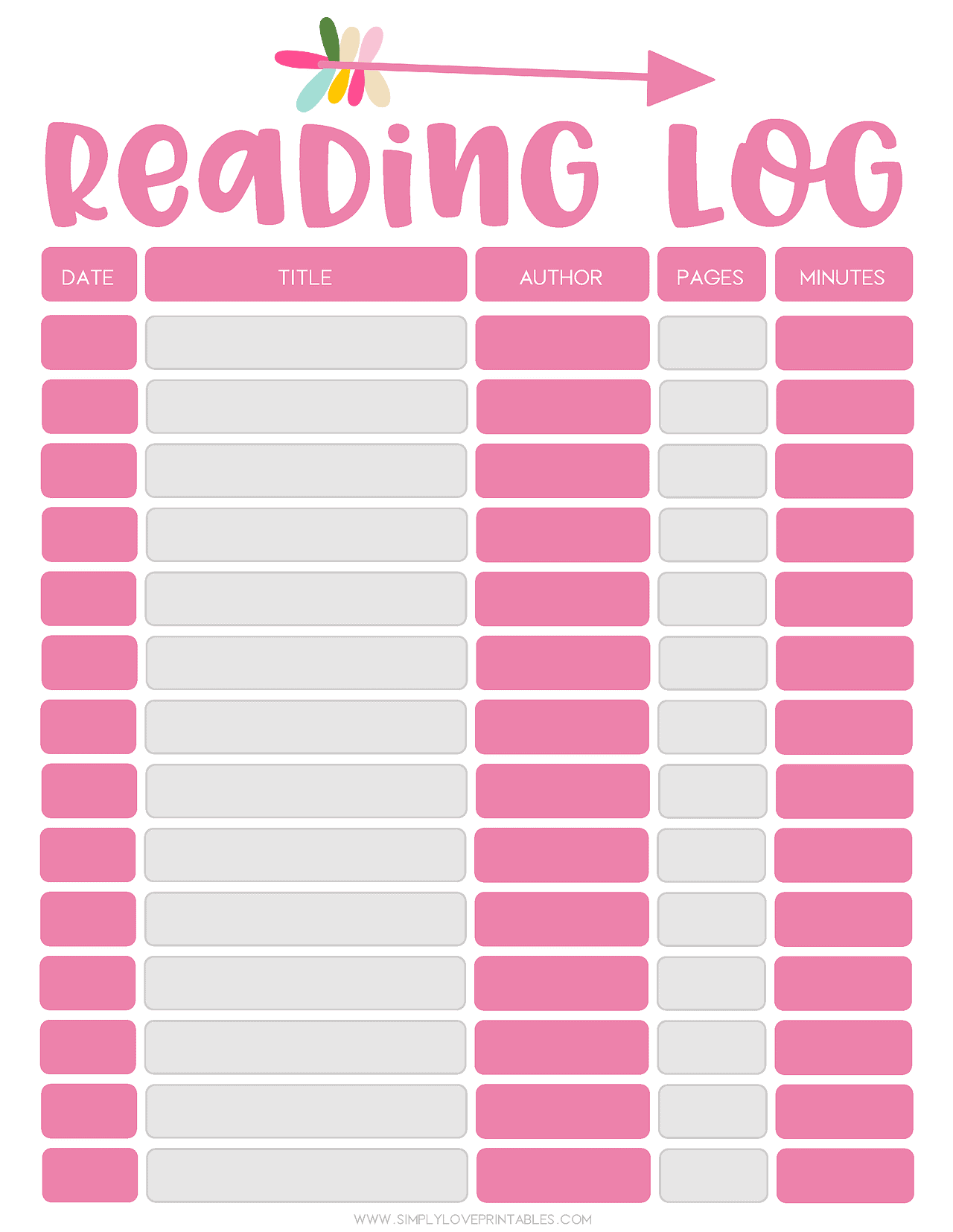 20 Free Printable Reading Logs for Kids | Simply Love Printables