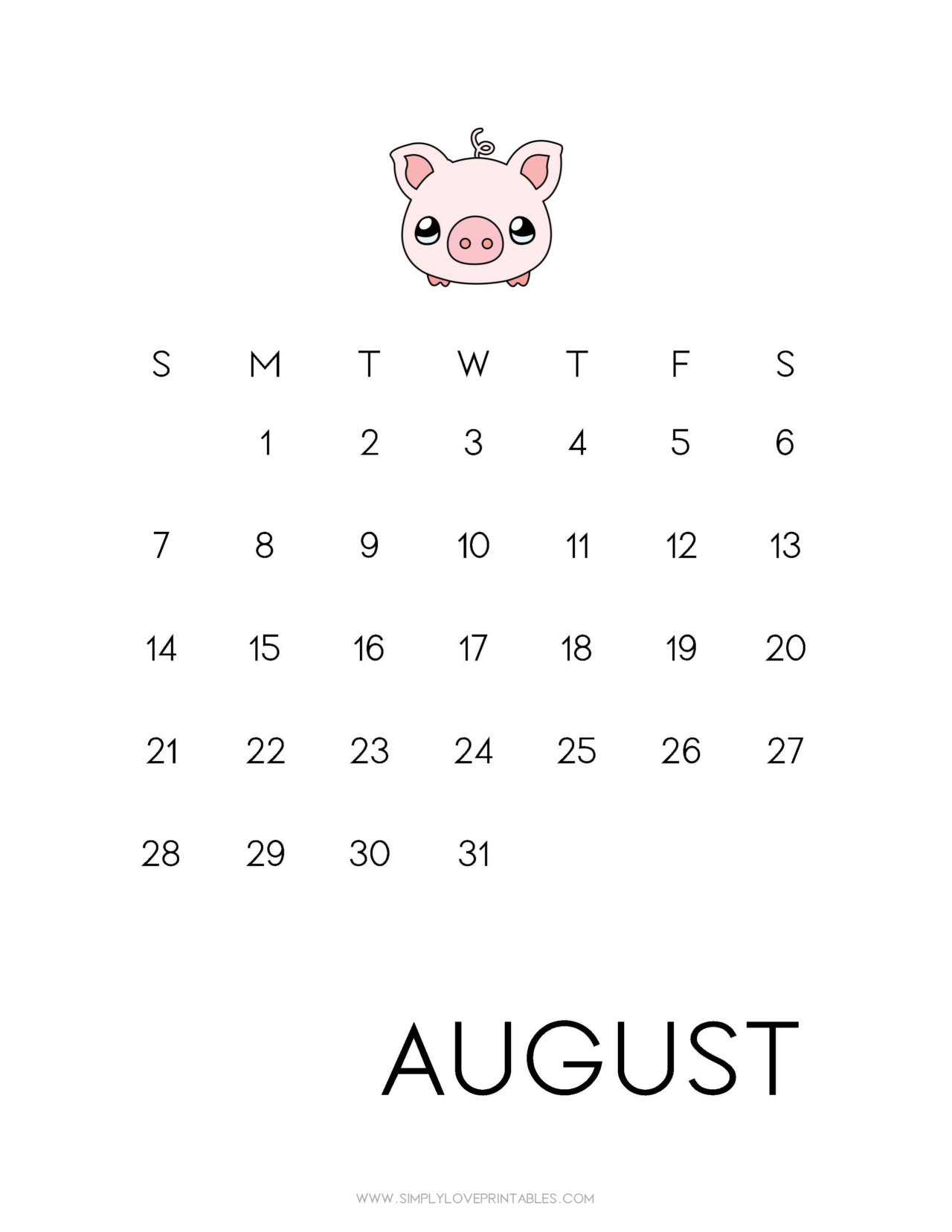 Free August 2022 Calendar Printables | Simply Love Printables