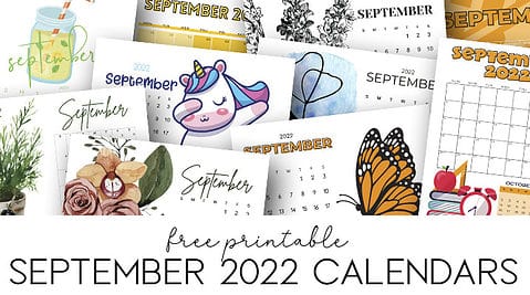 Free September 2022 Calendar Printables | Simply Love Printables