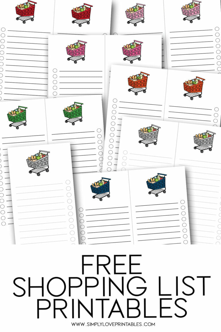 Shopping List Printables (Free PDFs)