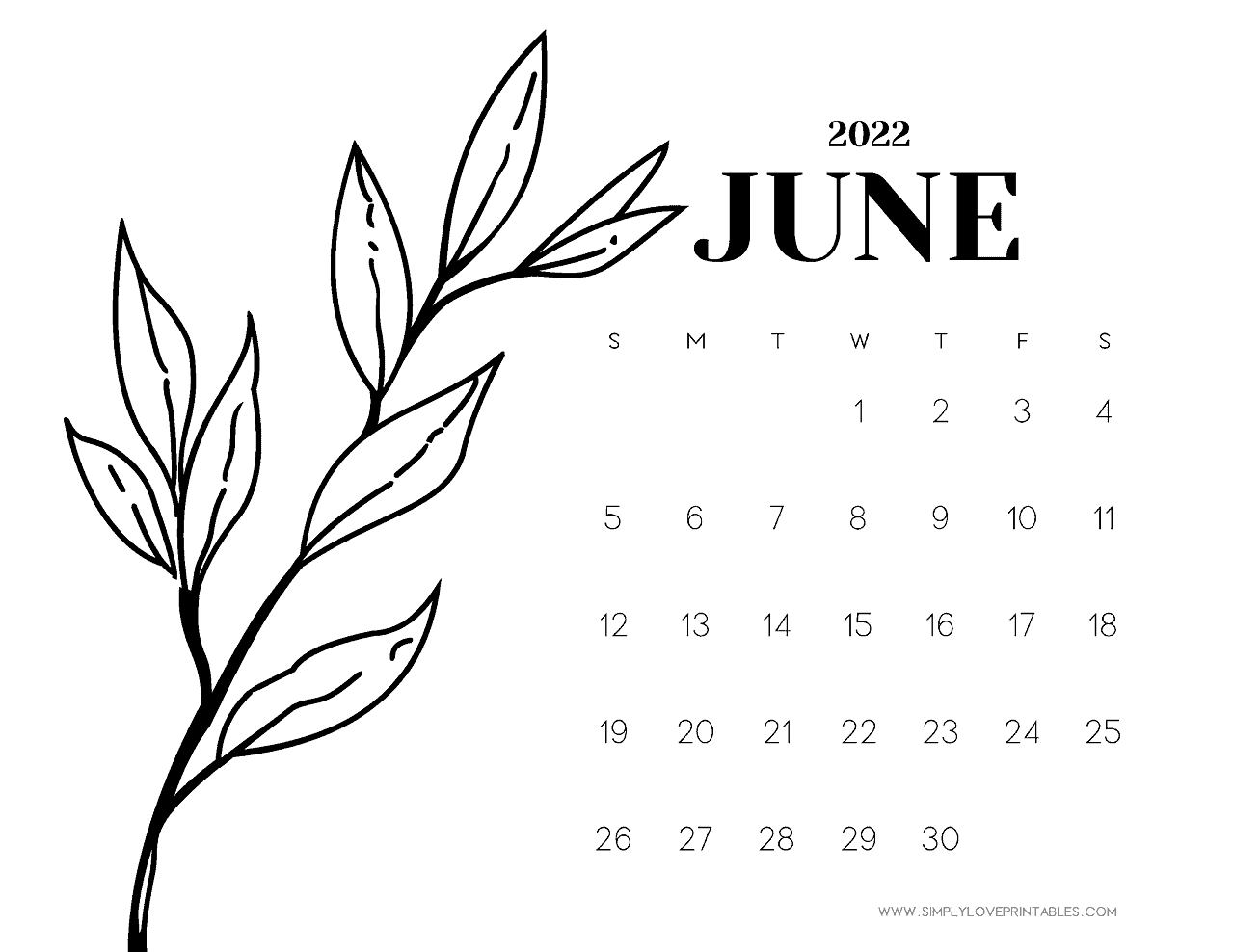Free June 2022 Calendar | Simply Love Printables