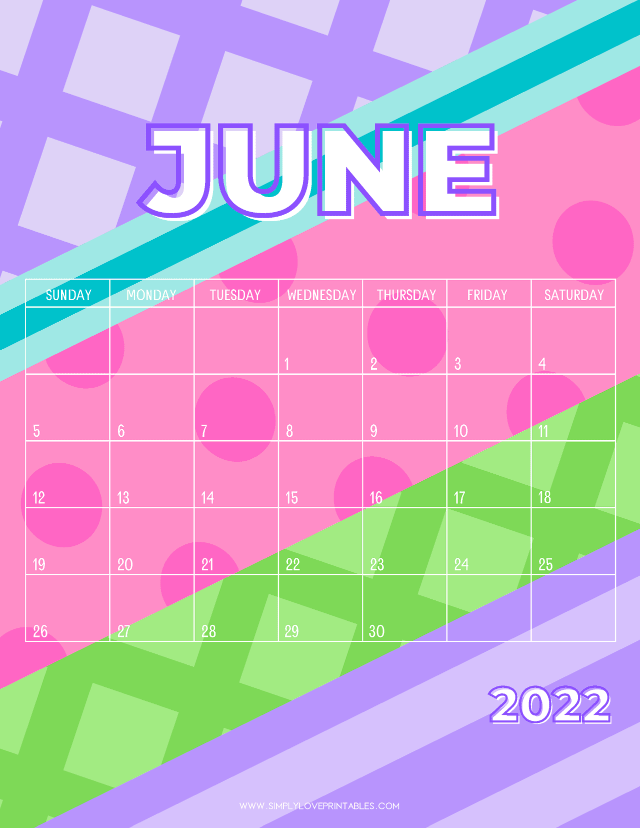 Free June 2022 Calendar | Simply Love Printables