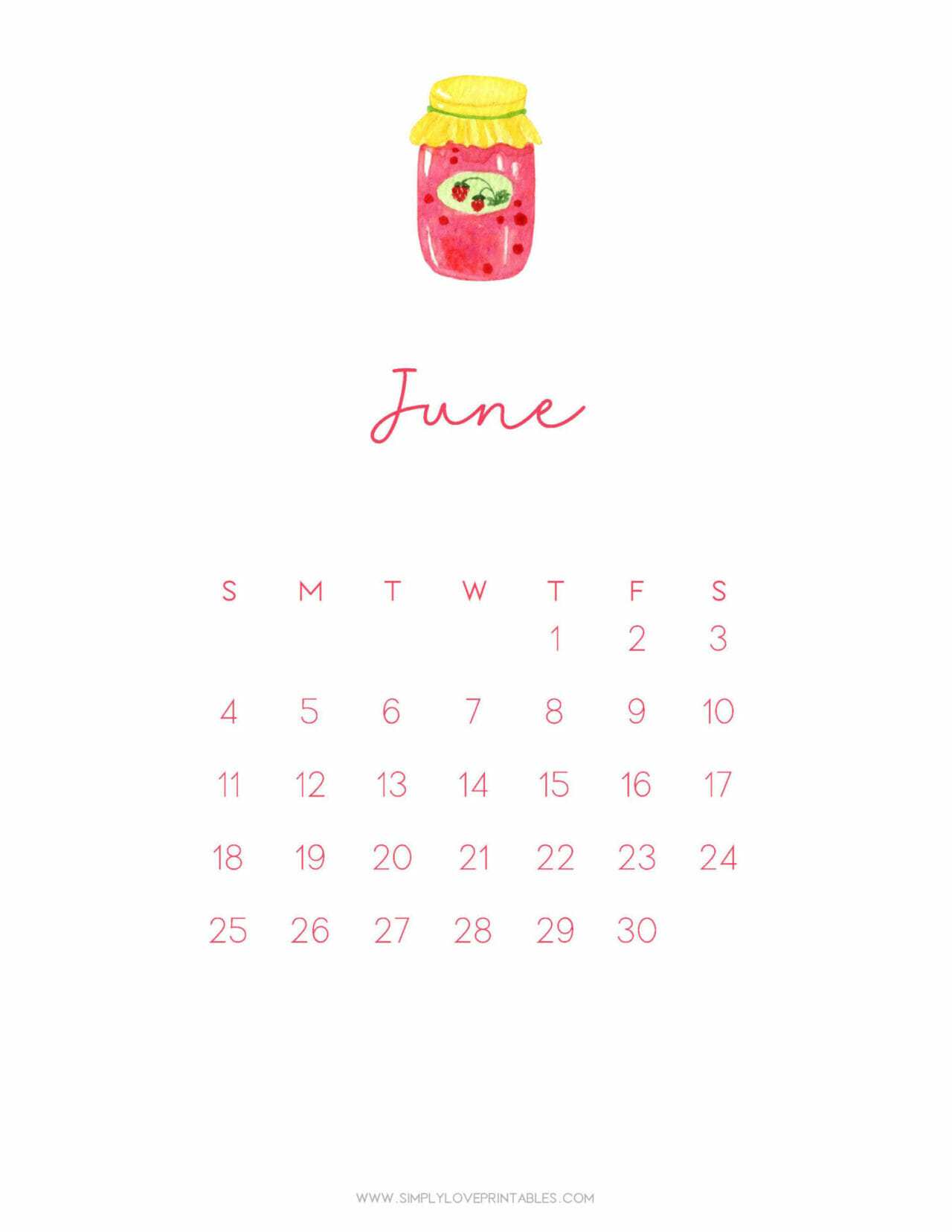 Free June 2022 Calendar | Simply Love Printables