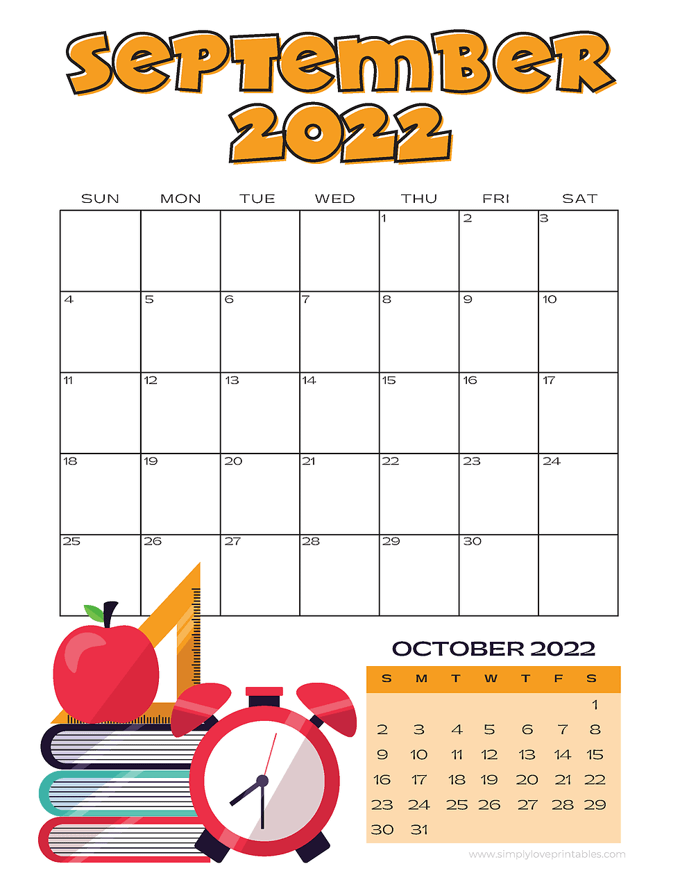 Free September 2022 Calendar Printables | Simply Love Printables