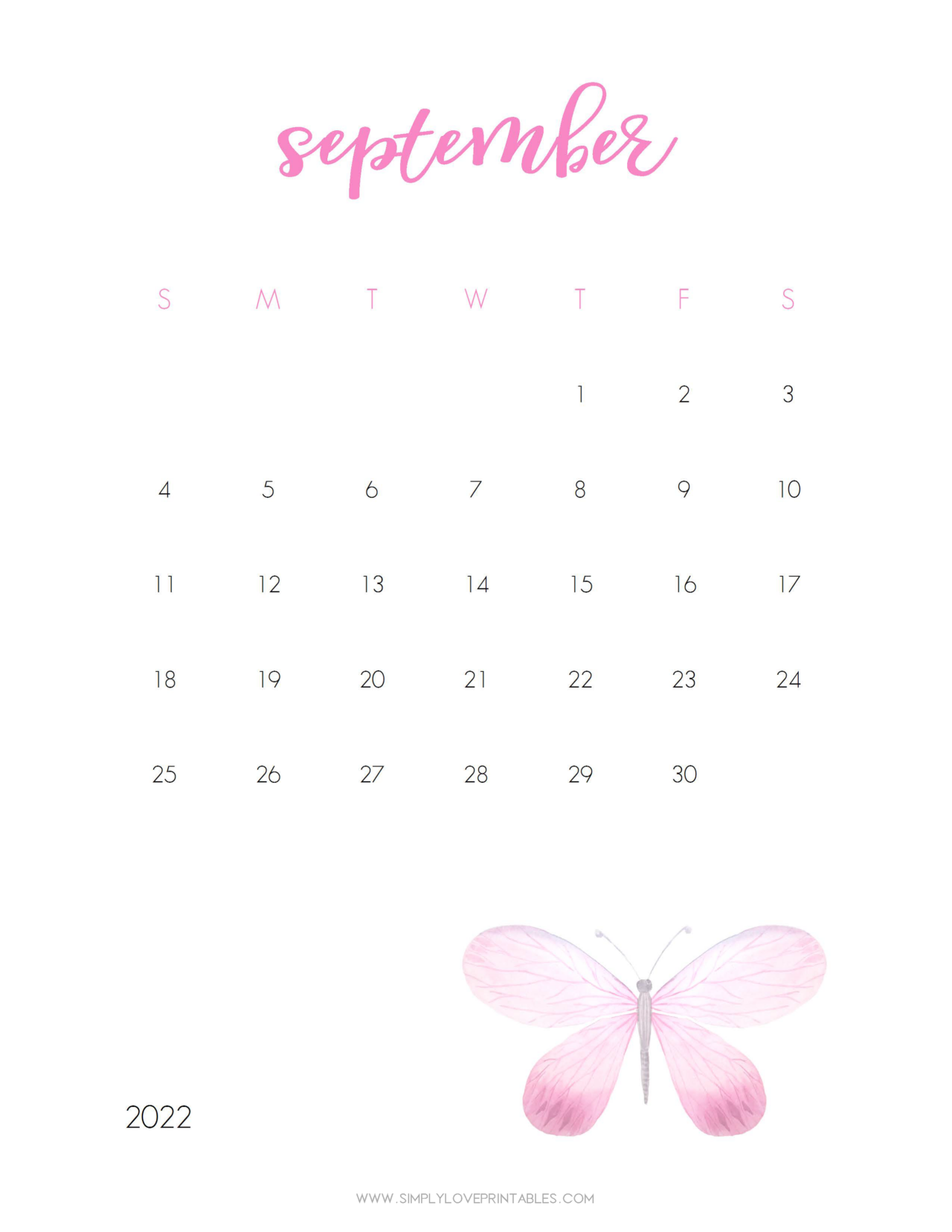 Free September 2022 Calendar Printables | Simply Love Printables