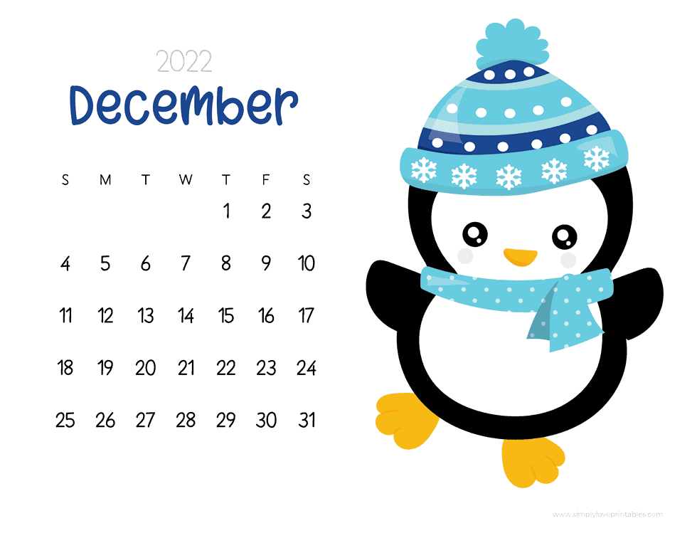 Free Printable December 2022 Calendars | Simply Love Printables