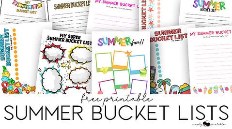Free Printable Summer Bucket Lists | Simply Love Printables