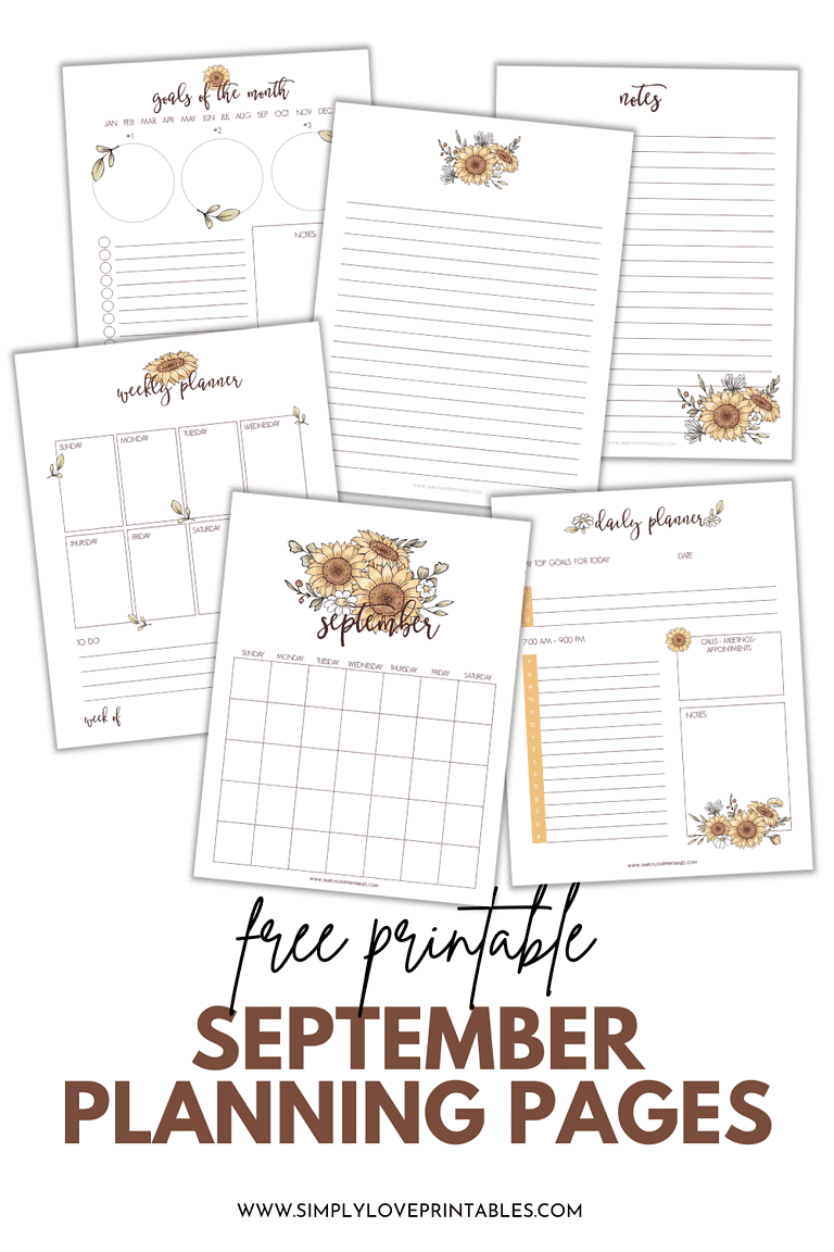 Free Printable September Planning Page | Simply Love Printables