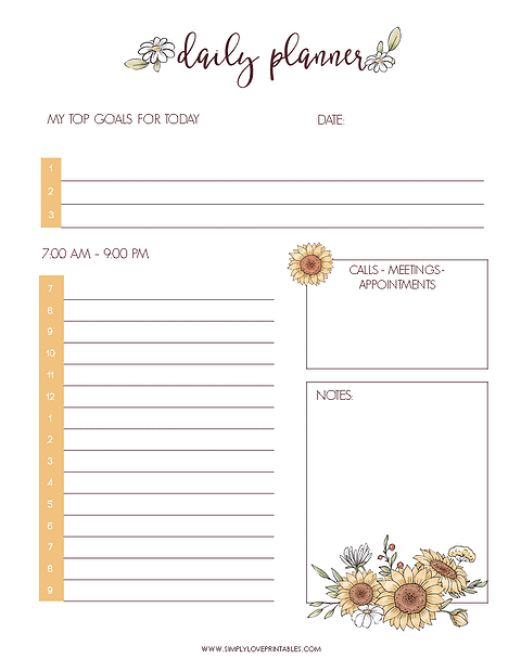 Free Printable September Planning Page | Simply Love Printables