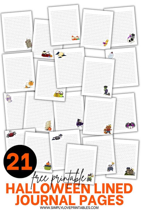 Free Halloween Lined Journal Pages | Simply Love Printables