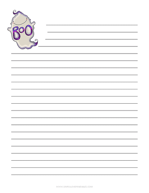 Free Halloween Lined Journal Pages | Simply Love Printables