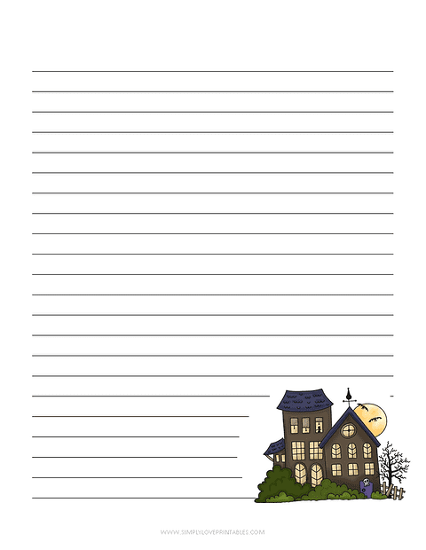 Free Halloween Lined Journal Pages | Simply Love Printables